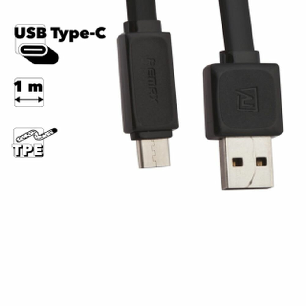 USB кабель Remax Fast Data Series Cable RT-C1 для смартфона USB Type-C, черный