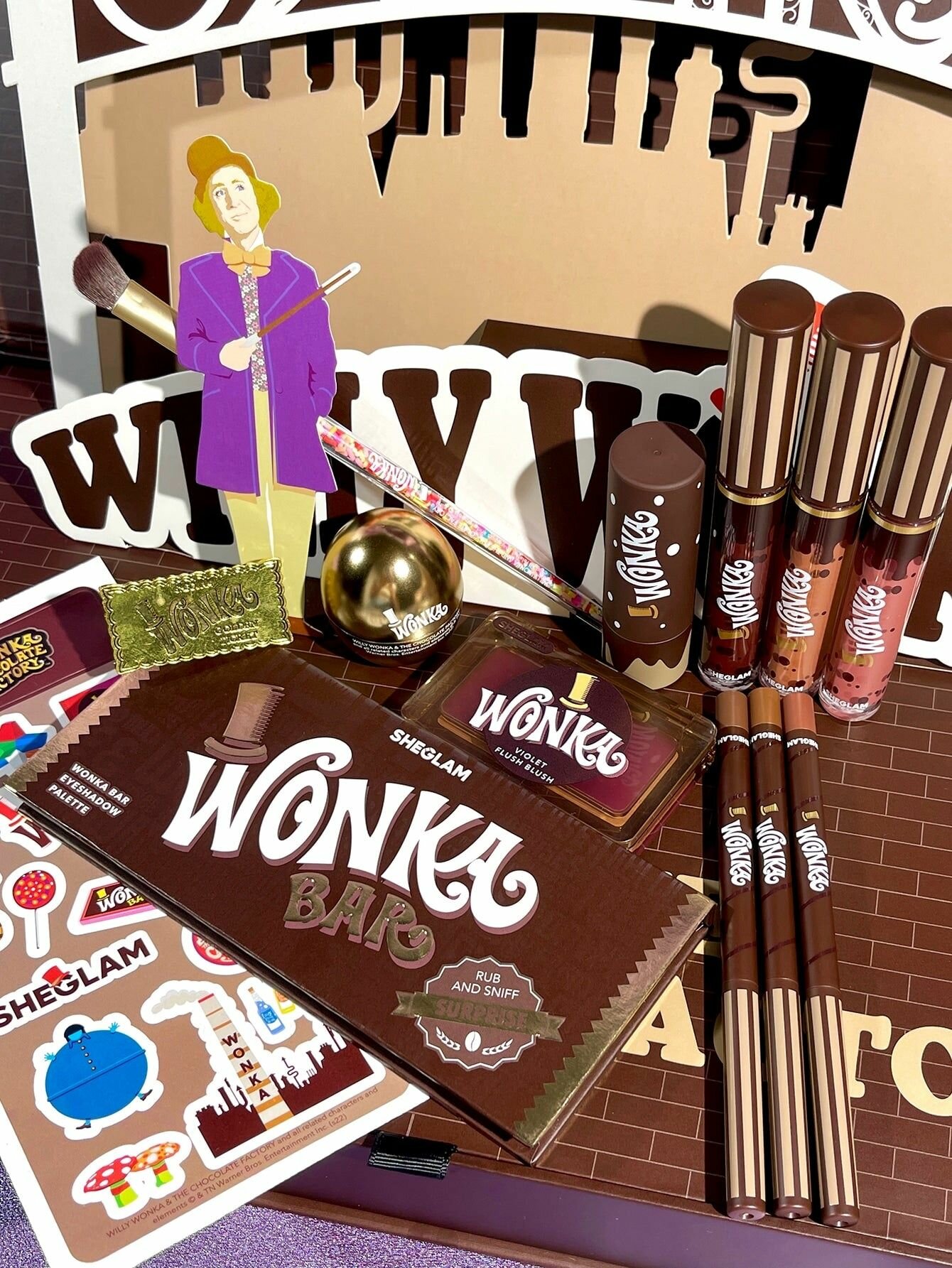 Willy Wonka SHEGLAM полный Адвент набор Мейк ап фигурок Вилли Вонка