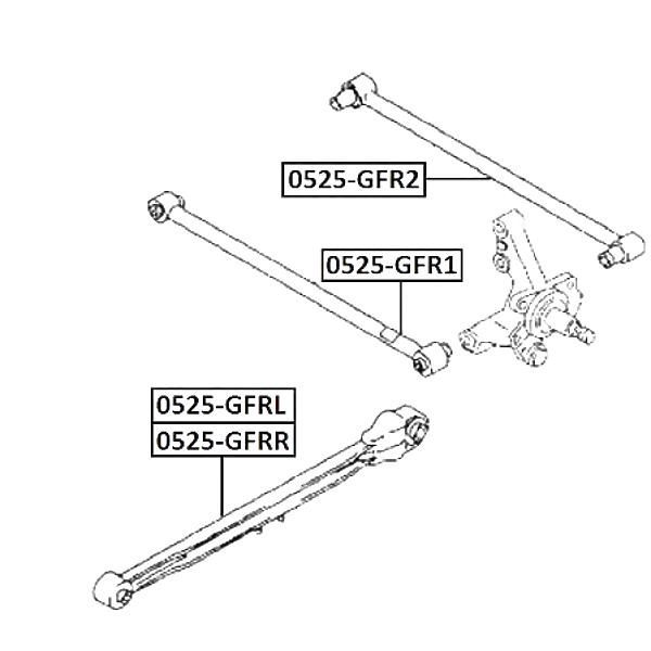 ASVA 0525GFRR (GE4T28200B / GE4T28200C) тяга задняя продольная правая