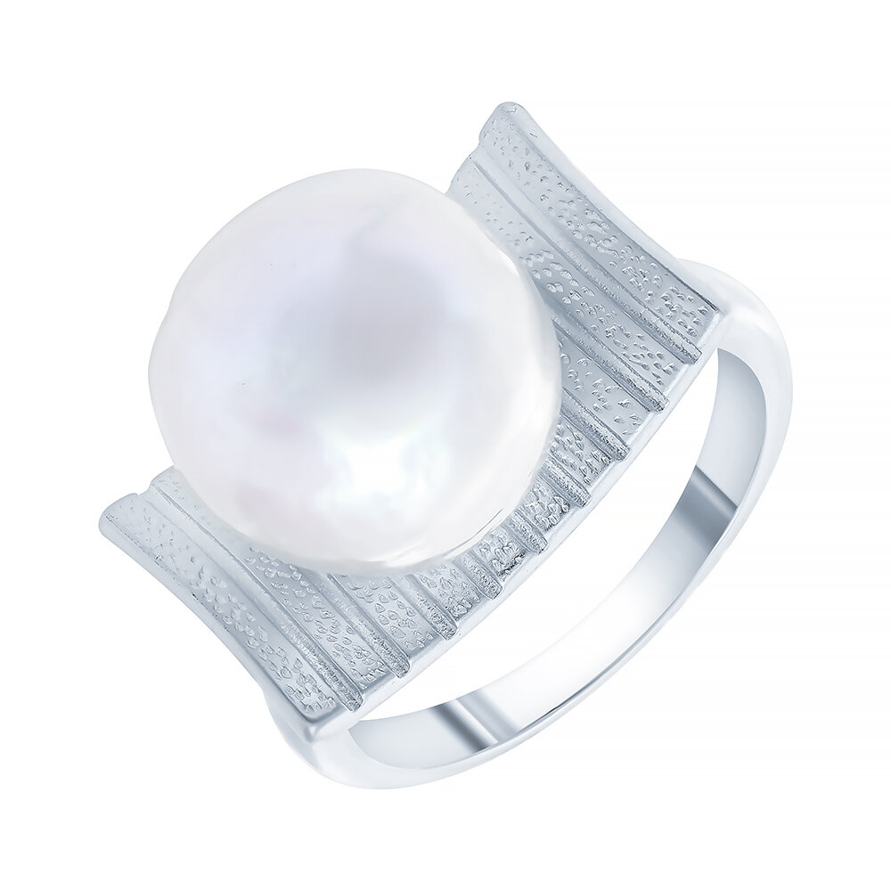 Кольцо, серебро, 925 проба, жемчуг