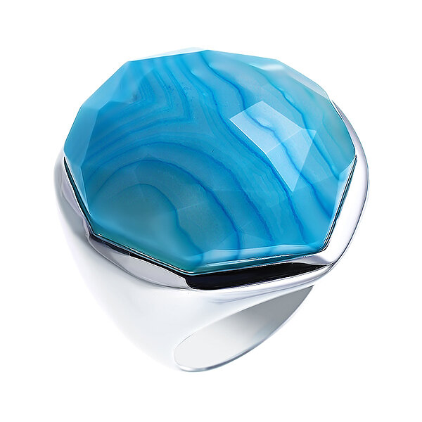 Кольцо, серебро, 925 проба, агат