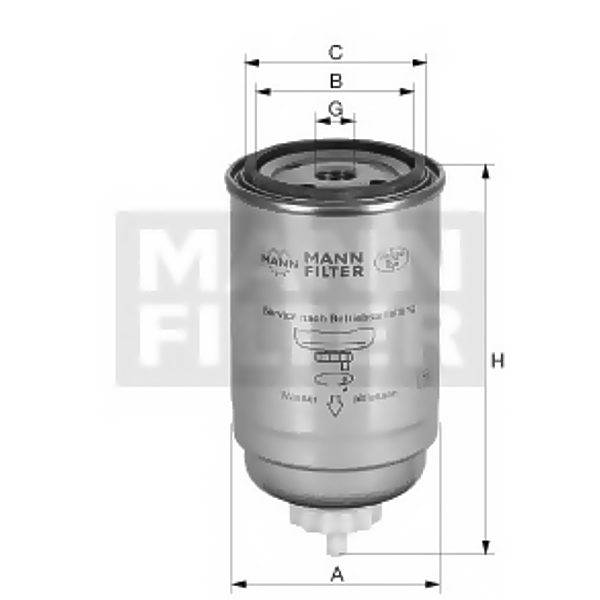 MANN-FILTER WK 82 (89512387) фильтр топливный \new holland