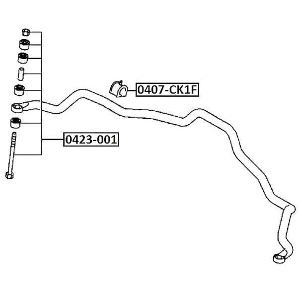 ASVA 0423-001 (MR954887) тяга стабилизатора передняя Mitsubishi (Мицубиси) Mitsubishi (Мицубиси) : Lancer (Лансер)