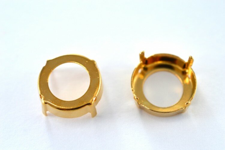 Оправа для риволи Swarovski #1122 18мм, цвет томпак/золото, 48-014, 1шт