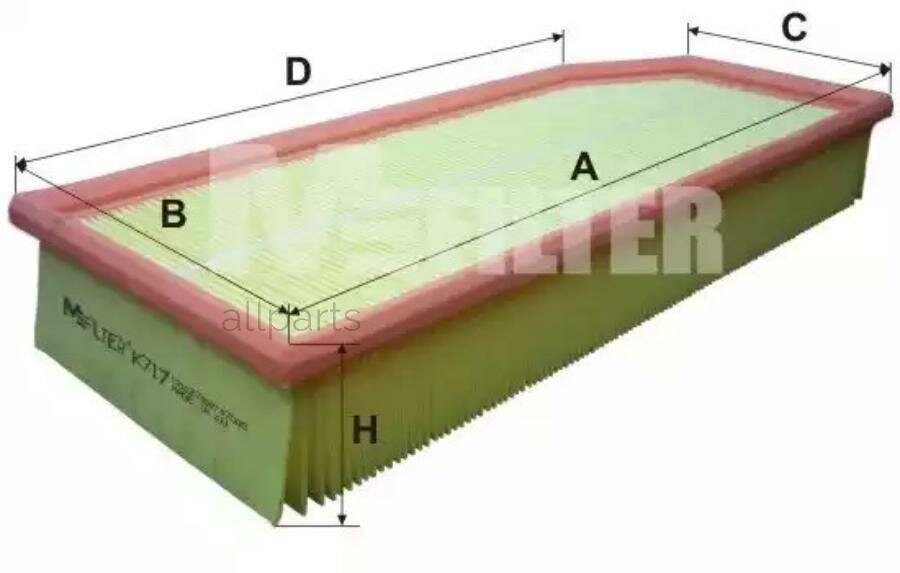 M-FILTER K717 фильтр воздушный!\ MB W210/W203/W220/W163/W463 2.0CDi-3.2CDi 98>