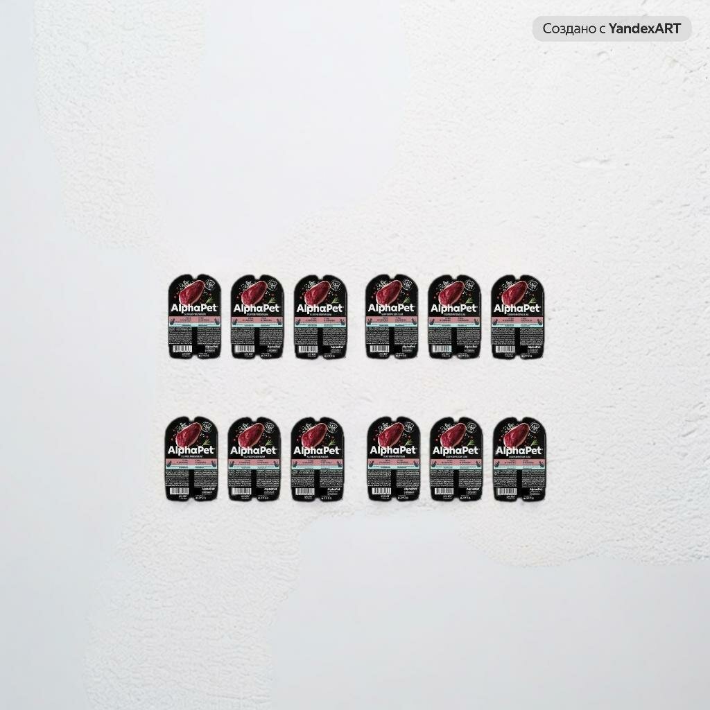 Влажный корм AlphaPet Superpremium, для кошек с чувствительным пищеварением, утка и клюква, 80г, 12 шт.