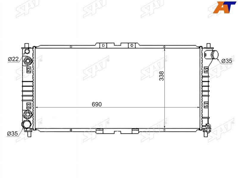 . SAT Радиатор охлаждения двигателя для Mazda 626 92-02 / Capella 94-02