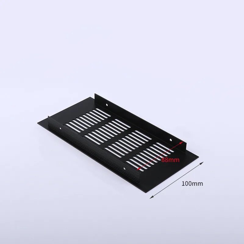 Алюминиевый перфорированный лист 100x300 мм, черный