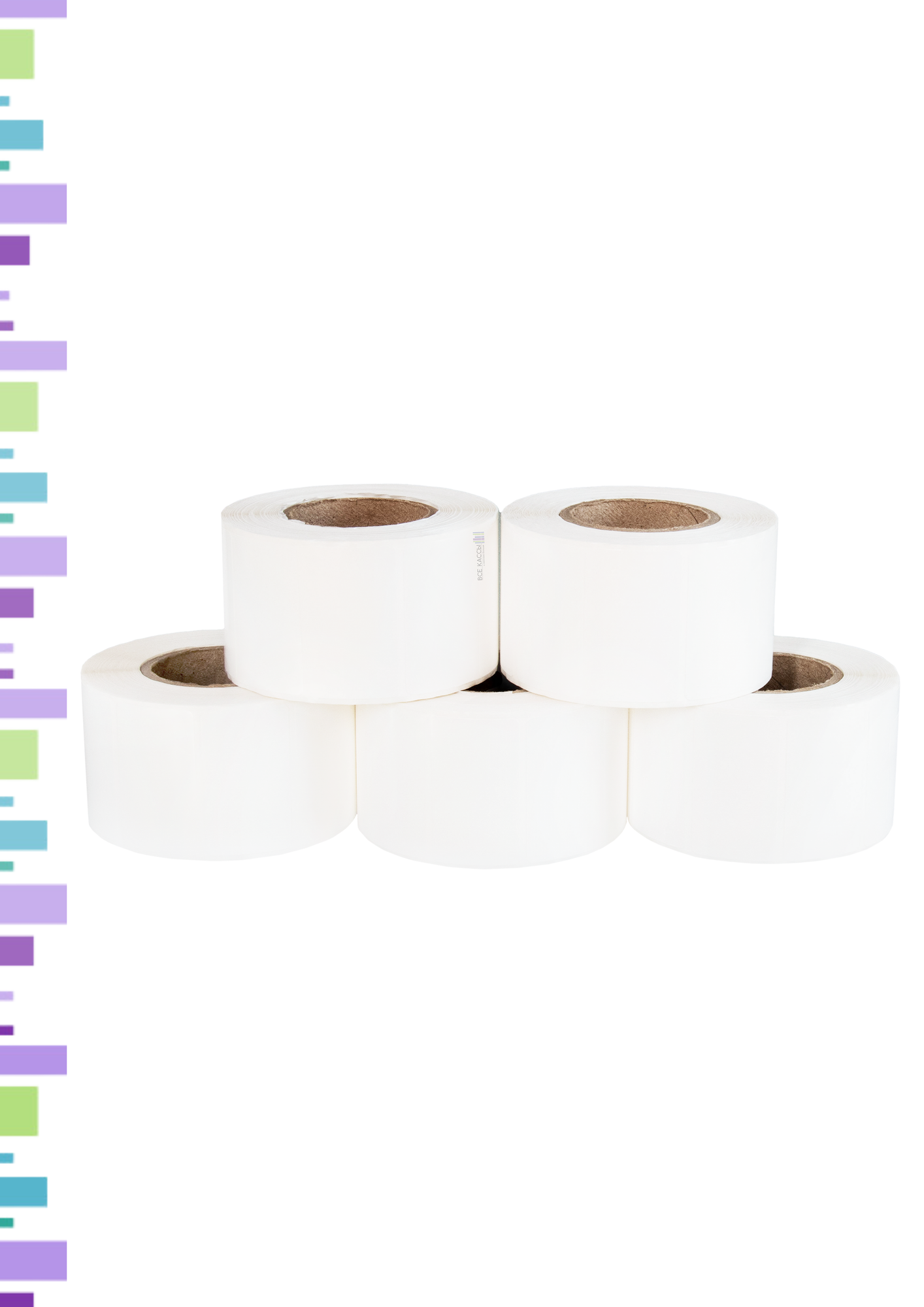 Термотрансферная этикетка полипропилен 43х25, 5 роликов(1000 шт в ролике) втулка 40 мм упаковка