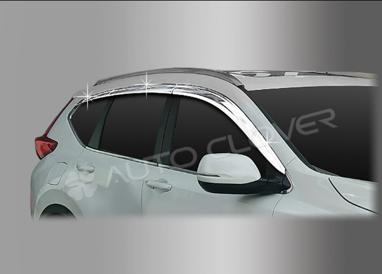 Honda CRV 2017 - хромированные дефлекторы для окон