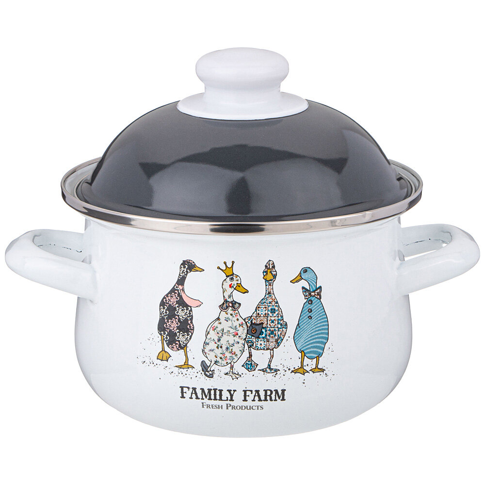 Кастрюля 934-620 agness с крышкой серия family farm, 1.5 л