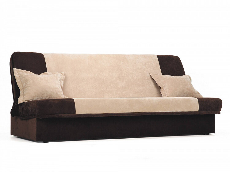 Прямой диван Макс Бежевый, книжка, 197х96х89 см, с ящиком для белья