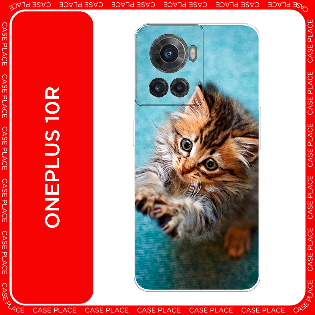 Чехол на OnePlus 10R / Ван плюс 10R с принтом Котенок просит есть