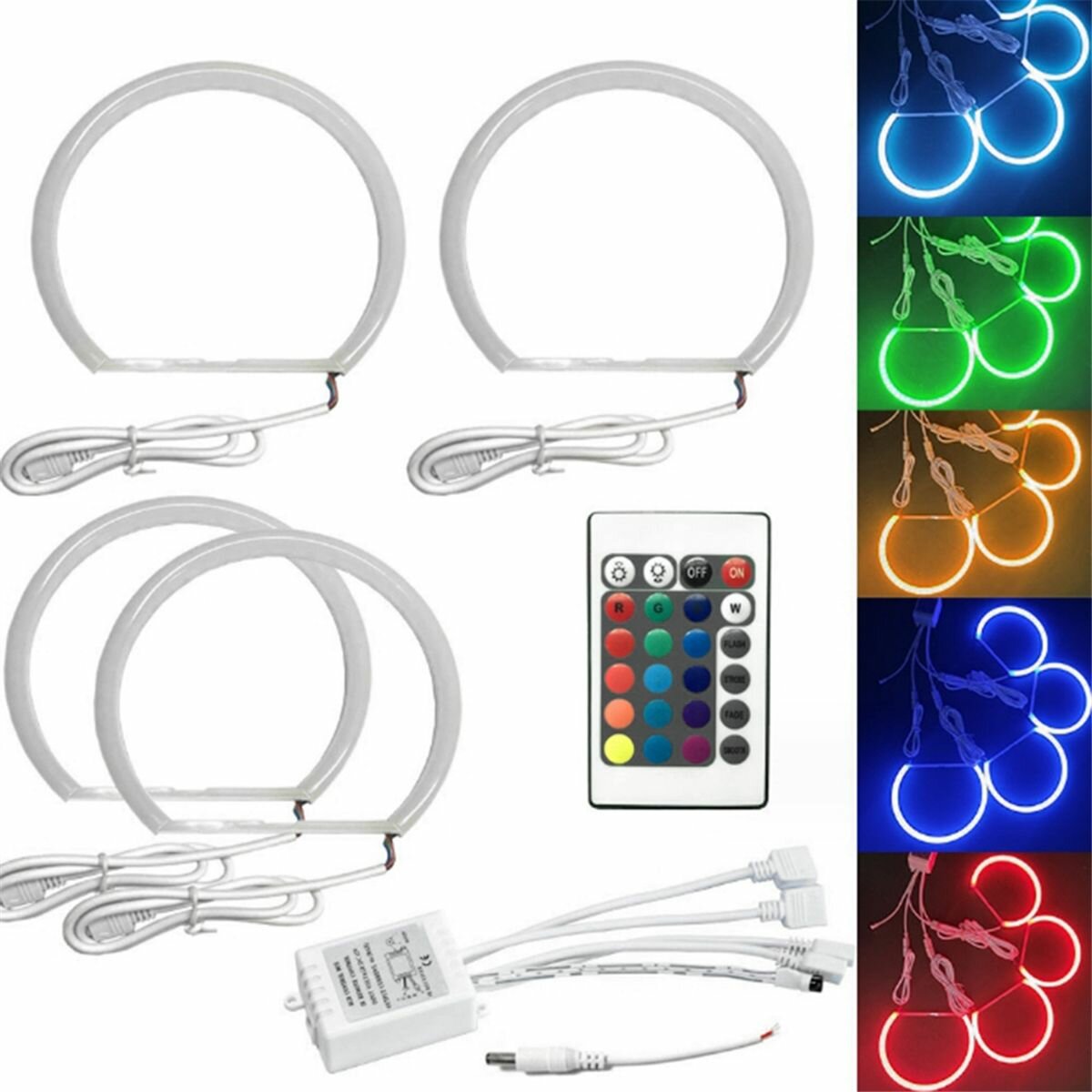 131 мм RGB автомобильный светодиодный светильник ангельские глазки с полукруглым ореолом для BMW