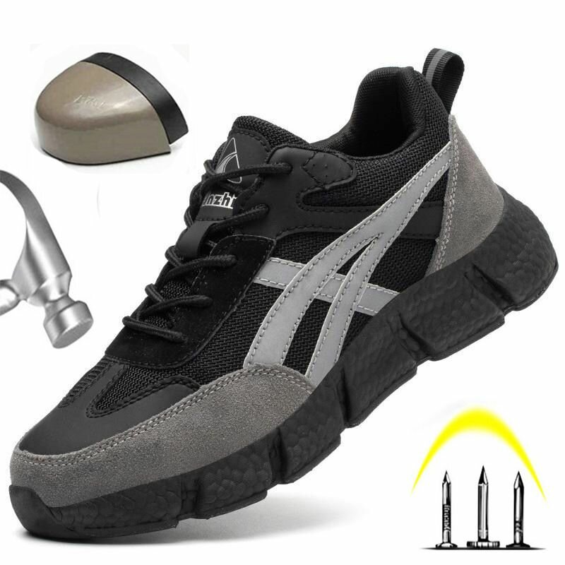 Дышащая удобная защитная обувь с защитой от проколов легкие рабочие кроссовки со стальным носком