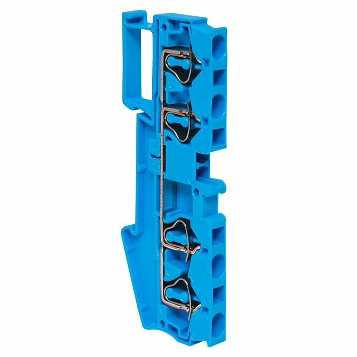 Колодка клеммная пружинная JXB-ST-4 41А 4 вывода синяя EKF - коробка (24 шт)