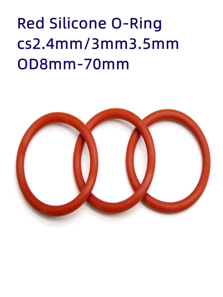 Красные силиконовые уплотнительные кольца 8-70мм OD 42mm(10pcs), 3 мм