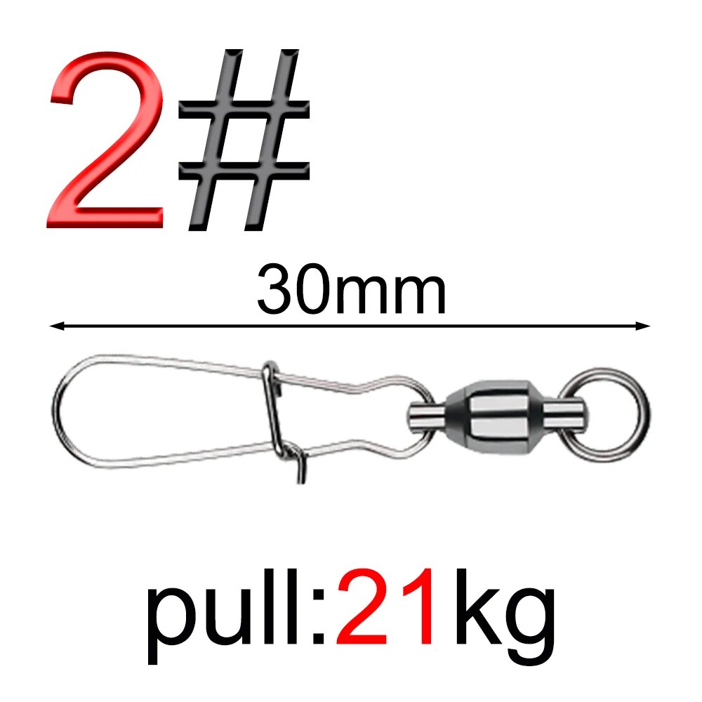 10 шт, рыболовные коннекторы из нержавеющей стали 3 (size 2)