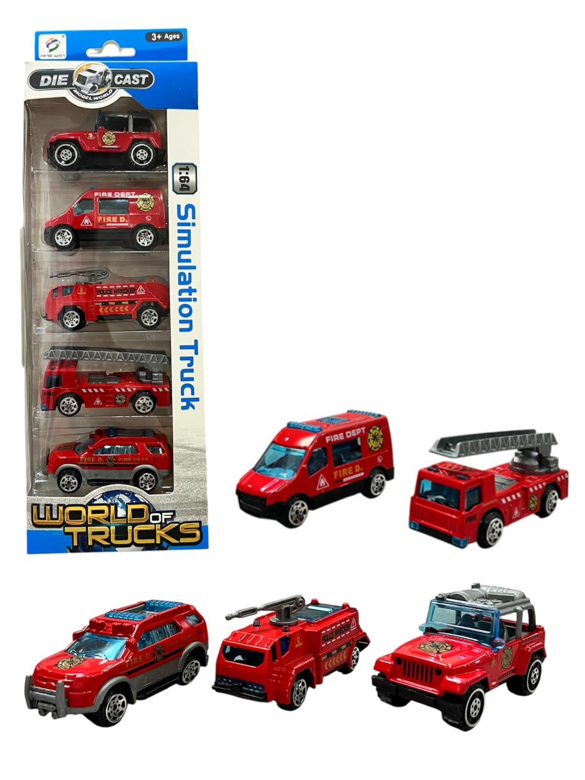 Набор металлических машин " Пожарная техника"