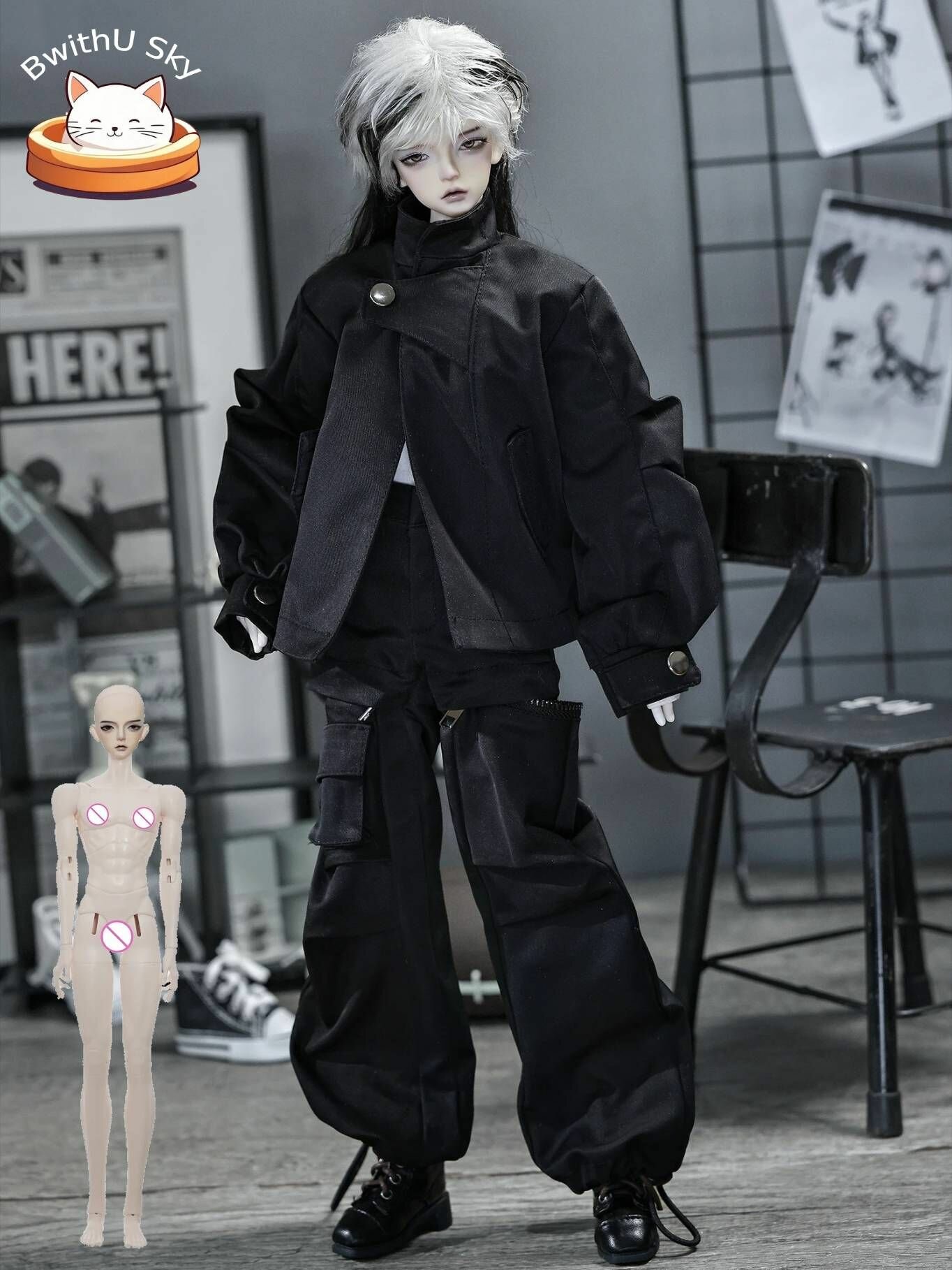 BwithU Roland Bjd 1/4 обнаженная кукла с нормальной кожей, без макияжа, без аксессуаров