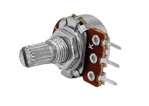 Потенциометр SR Passives R16148D-1A-2-B100K осевой, однооборотный, 100 кОм, 125 мВт, +-20 %, THT, 6 мм, 1 шт