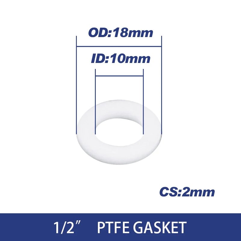 Прокладки OJP резиновые, силиконовые, PTFE PTFE (10X18X2), 20pcs