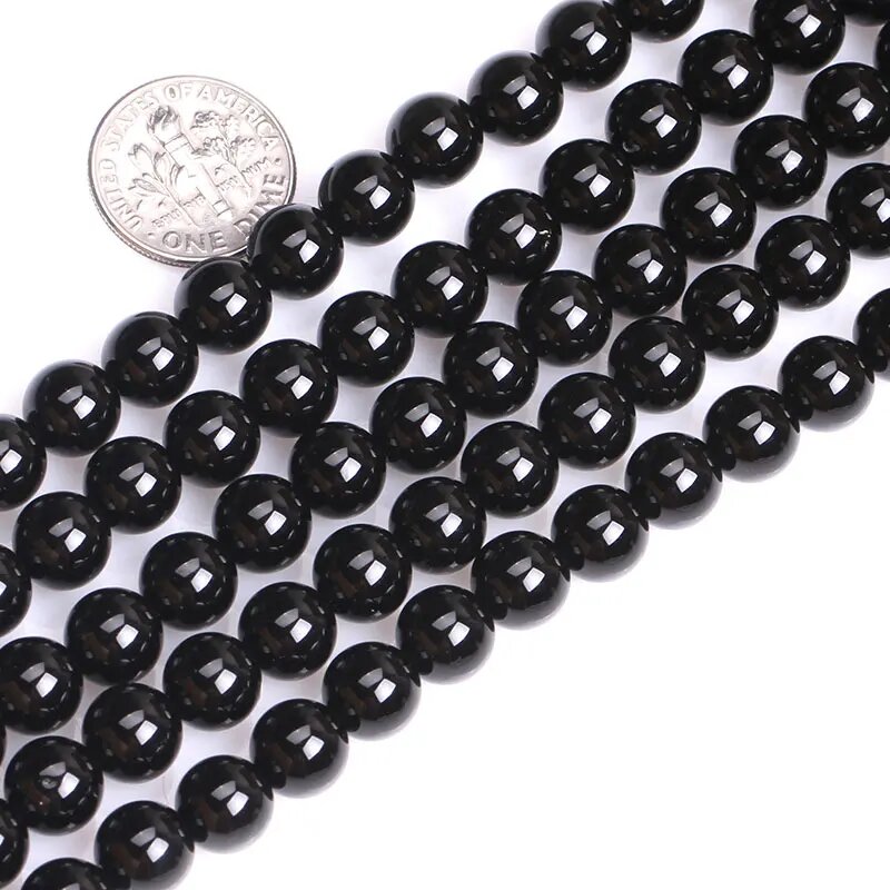 Бусины из черных агатов GEM-inside 6-12 мм 8mm