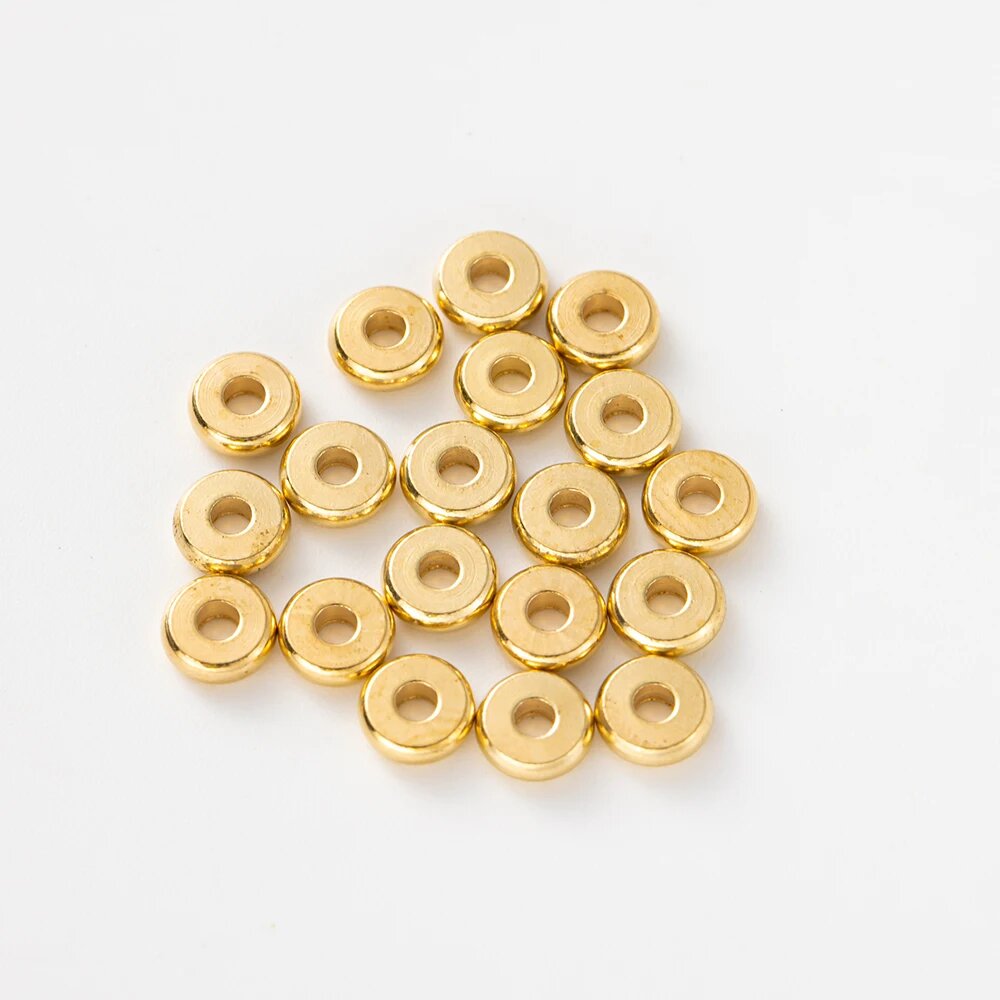 Медные плоские круглые бусины-разделители 3-10 мм 3mm 100Pcs, Copper