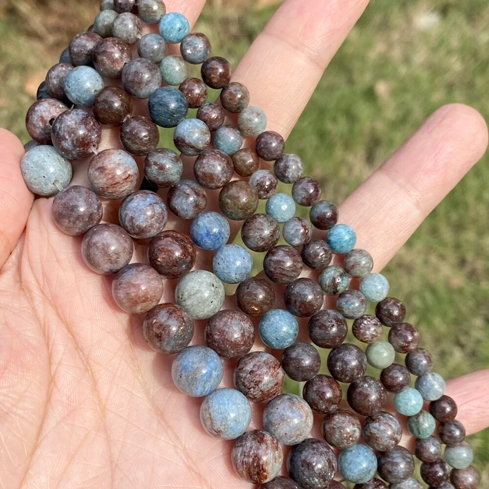 Коричневые бусины из африканского халцедона IYKWIM 6/8/10 мм 8mm About 45pcs, Blue Brown