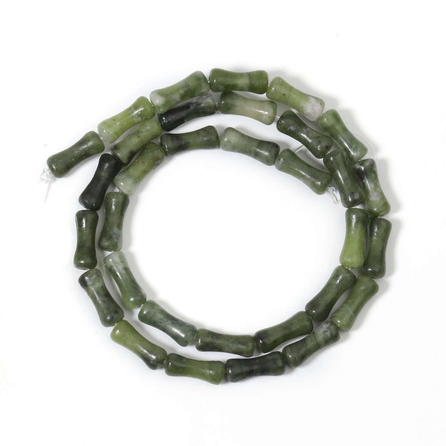 LNMBII Зеленый Нефрит Бусины 12x5 мм 30 шт