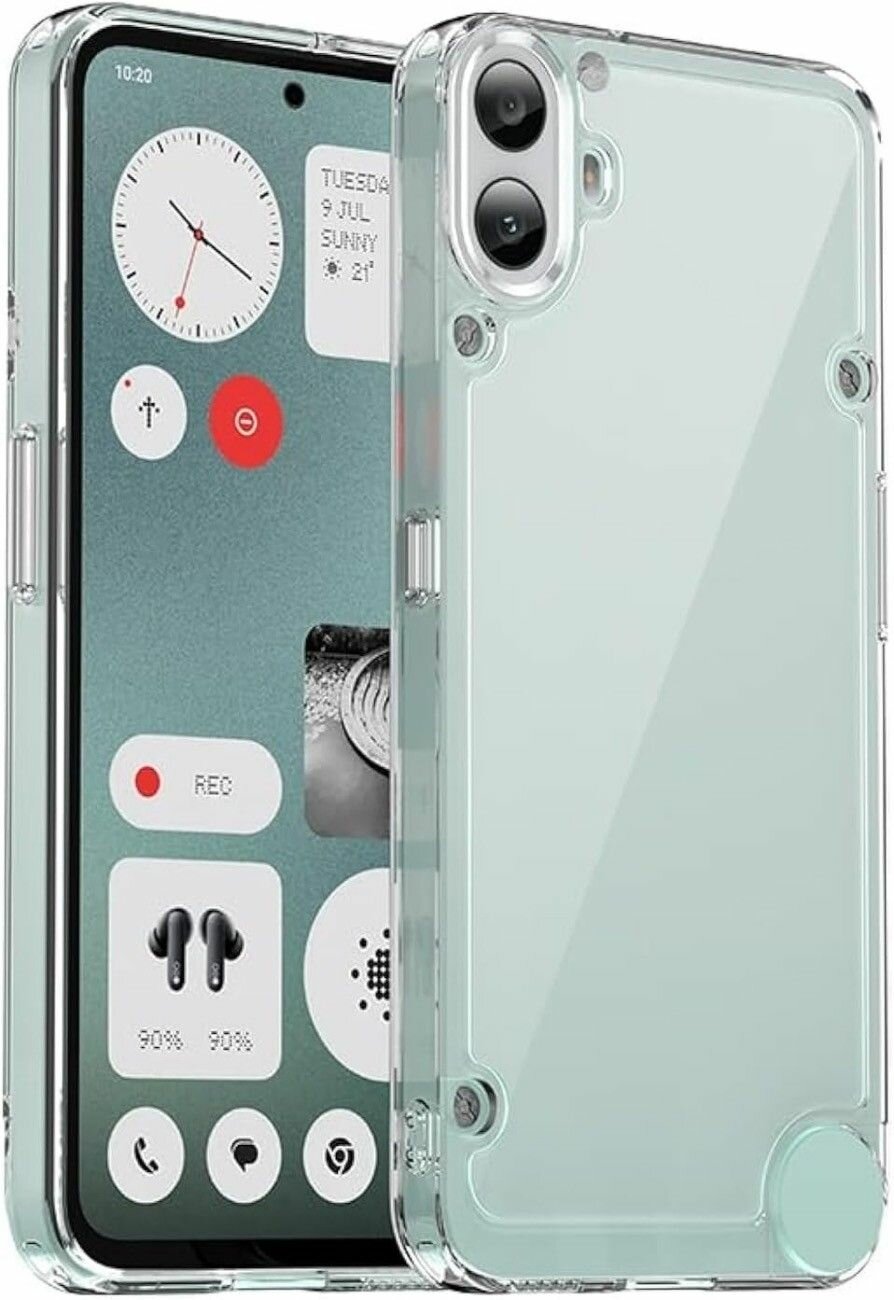 Чехол на Nothing CMF Phone 1 пластиковый с силиконовой окантовкой прозрачный
