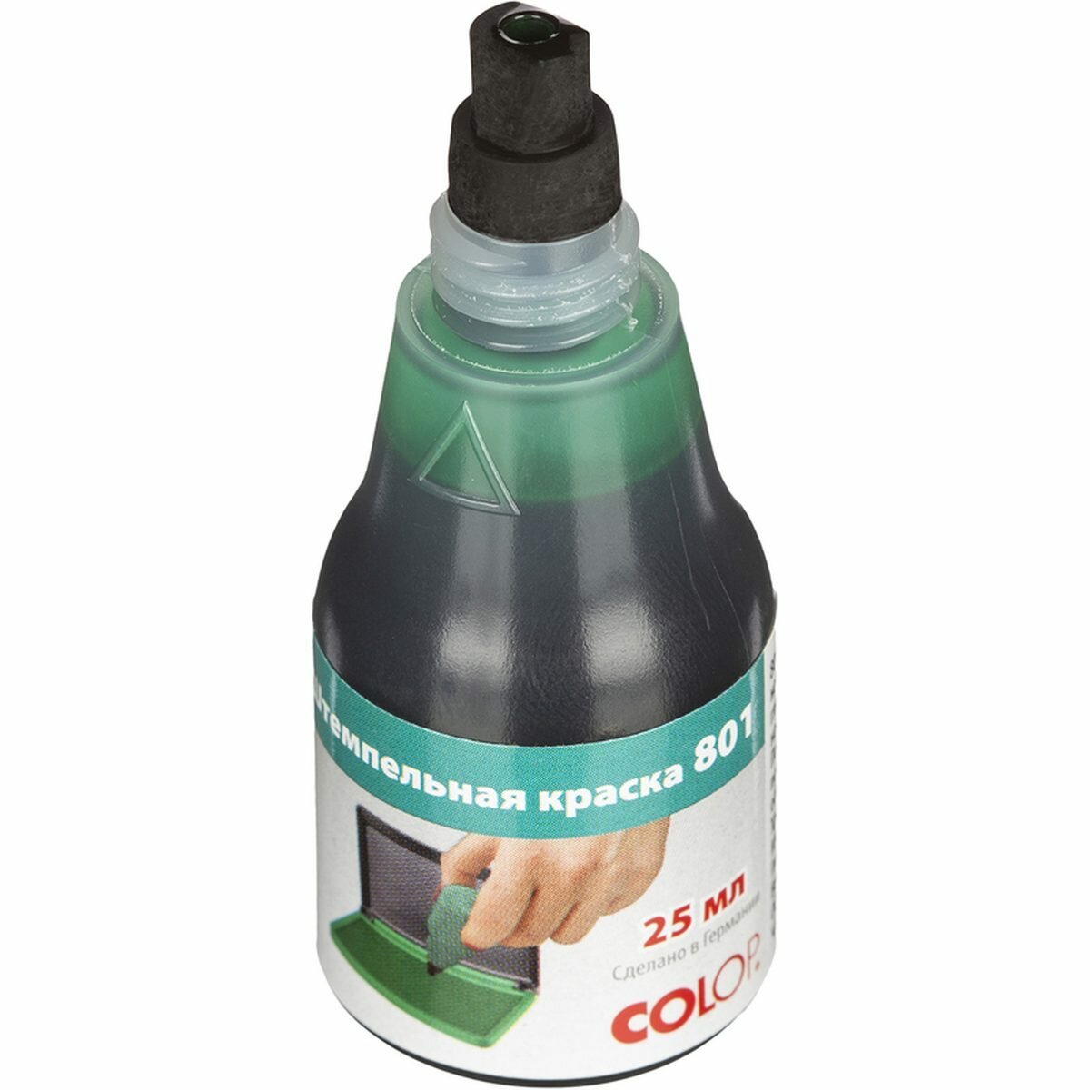 Краска штемпельная Colop 801, 25мл, водно-глицериновая основа, зеленая, 50шт.