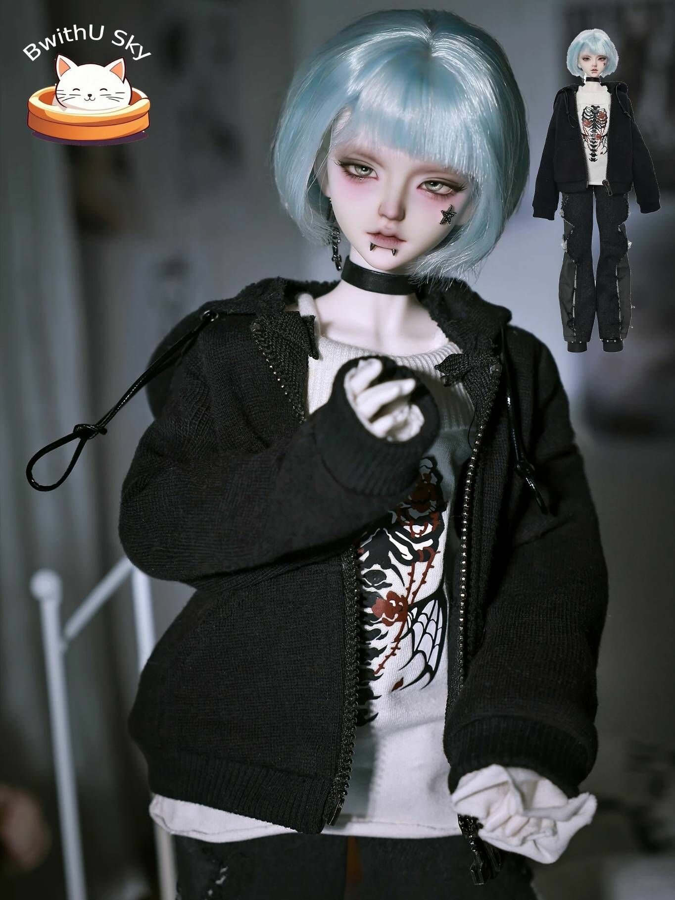 BwithU Bjd 1/4 Кармен Барий Будущая девушка-робот из аниме в стиле панк, Шарнирная кукла