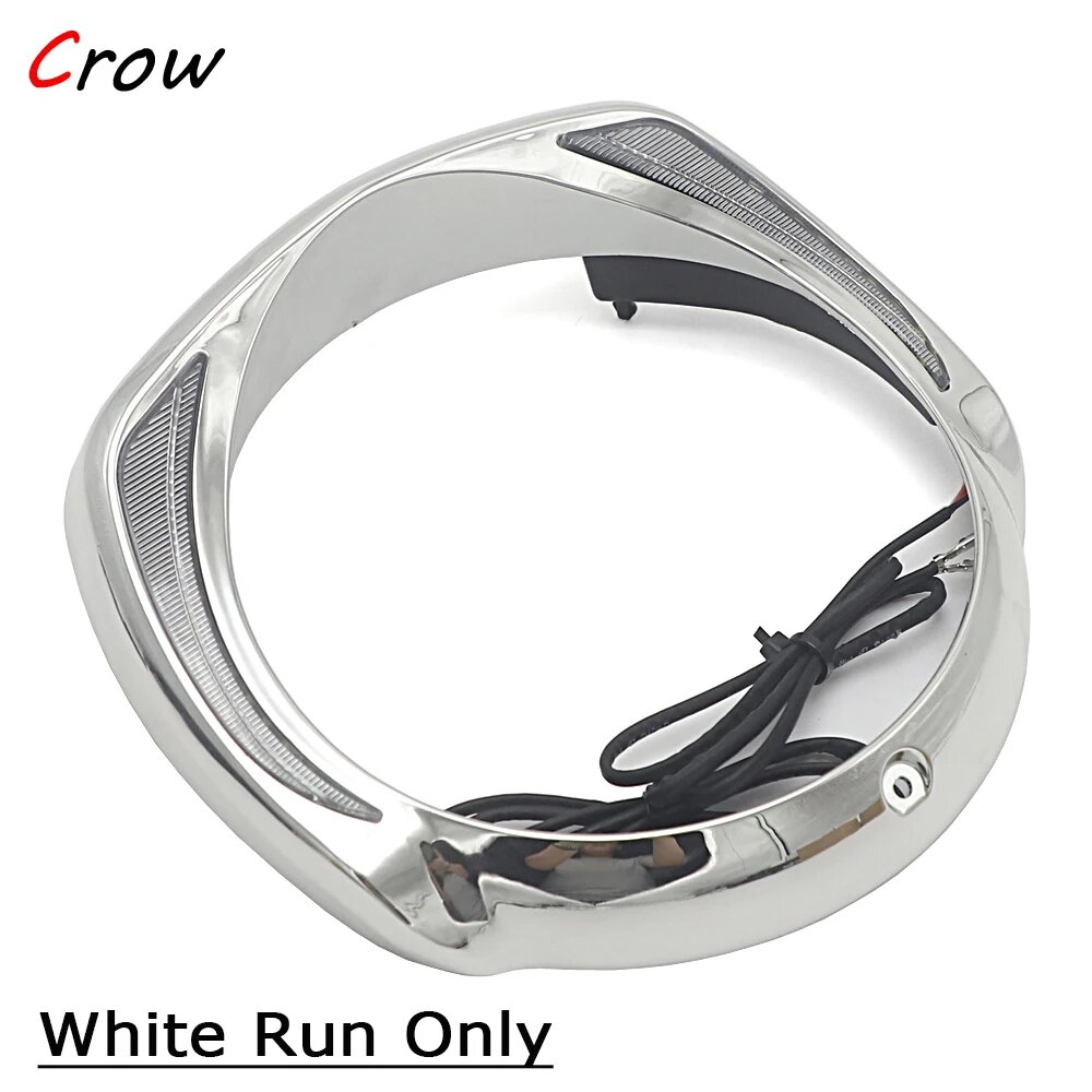 Облицовочное кольцо для мотоциклетной фары с янтарным поворотным сигналом для Touring Street Glide Road King Electra Tri Glide FLHR FLHX FLTXR