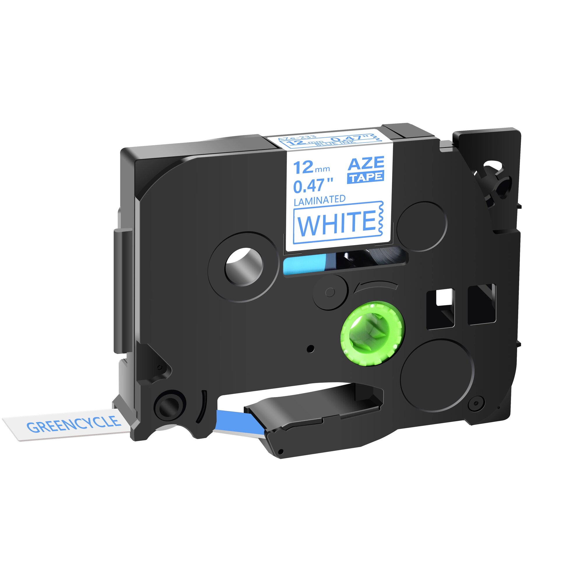 GREENCYCLE лента для этикеток Tze 6/9/12 мм 8 м Blue on White, 18 мм