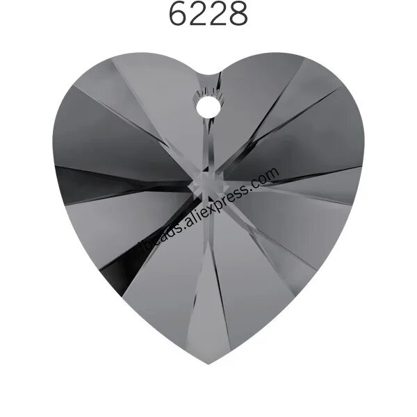 Подвеска Swarovski XILION сердце из хрусталя Серый, 10.3x10mm (1 piece), Crystal 001 SINI