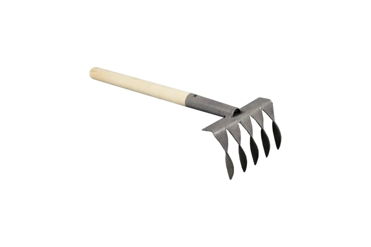 ЗМИ ГВ-5 24 Витые 5-х зубые грабли с деревянной ручкой для сада и участка для садоводства