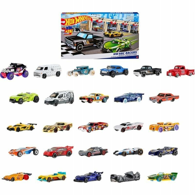 Игрушечный транспорт Hot Wheels ABC RACERS - Набор из 26 машинок с буквами - Хот Вилс HKL76