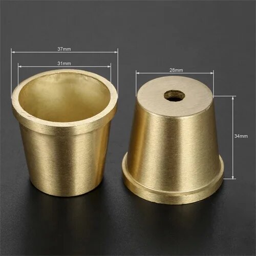 4 шт, чехол для ножек мебели, твердый медный наконечник, матовая латунь, цилиндр для стола, 11