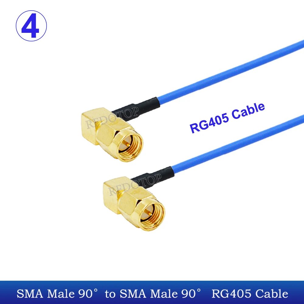 RFDOTOP BT1008-RG405 Синий полугибкий коаксиальный кабель SMA-SMA 50 Ом