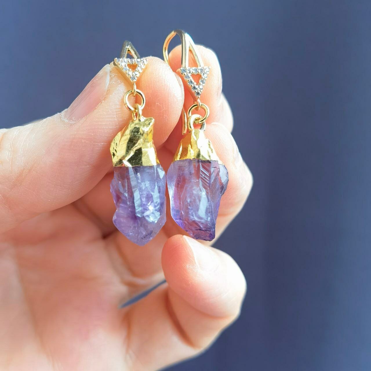 Серьги, аметист