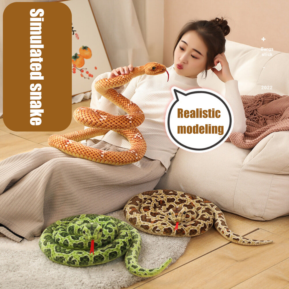 Реалистичная змея плюшевая игрушка чучела животных садовый реквизит Крытый Открытый розыгрыш игрушки