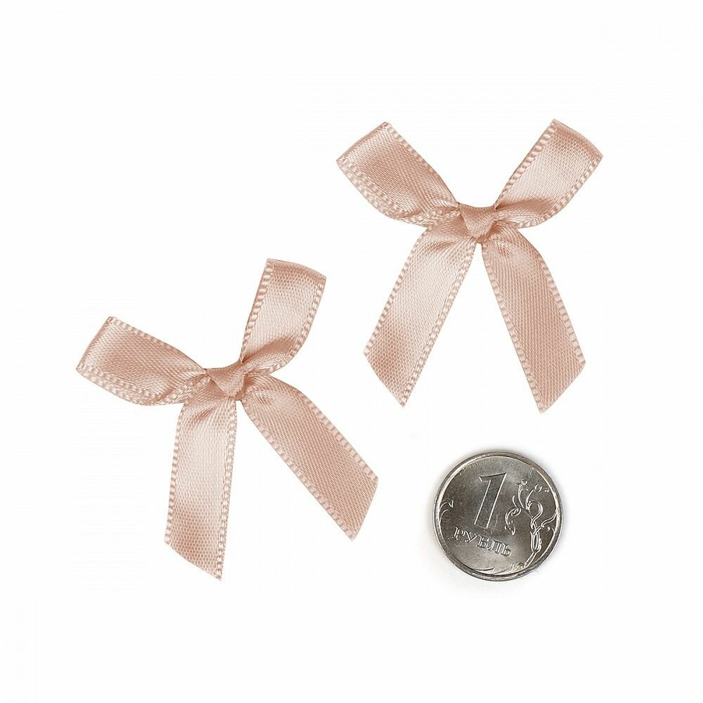 Бантики пришивные TBY для нижнего белья 3,5 см, серебристый пион S185 упаковка 100 шт