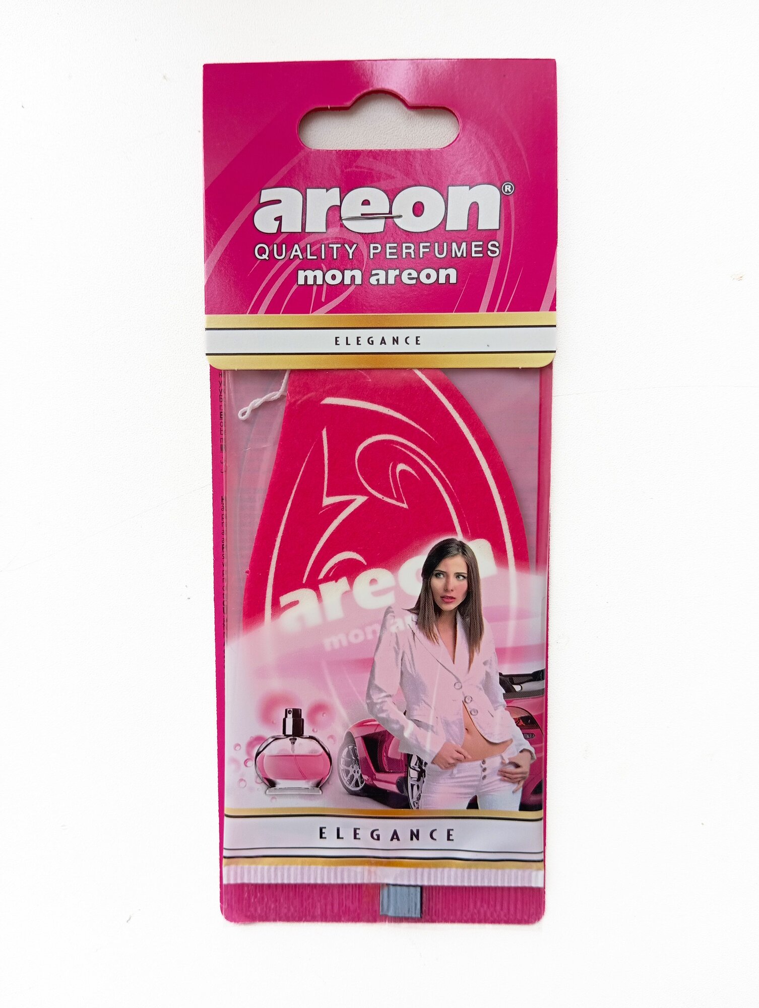 Ароматизатор автомобильный Areon MON "Elegance", подвесной, пропитанный, розовый, 12г