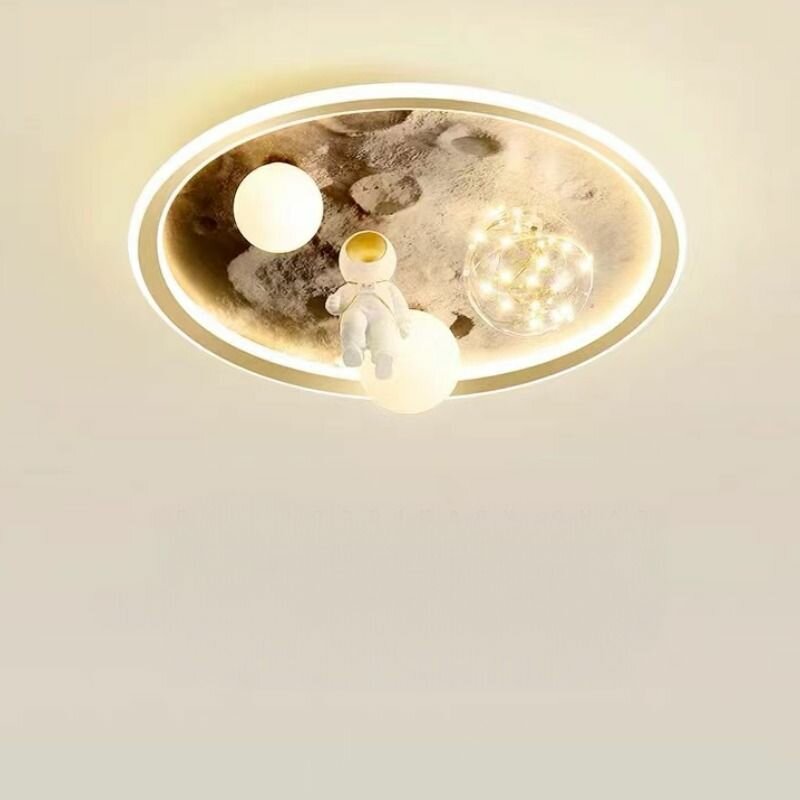 Светильник потолочный для детской комнаты, Светодиодная лампа Космос для детской спальни, Коричневый