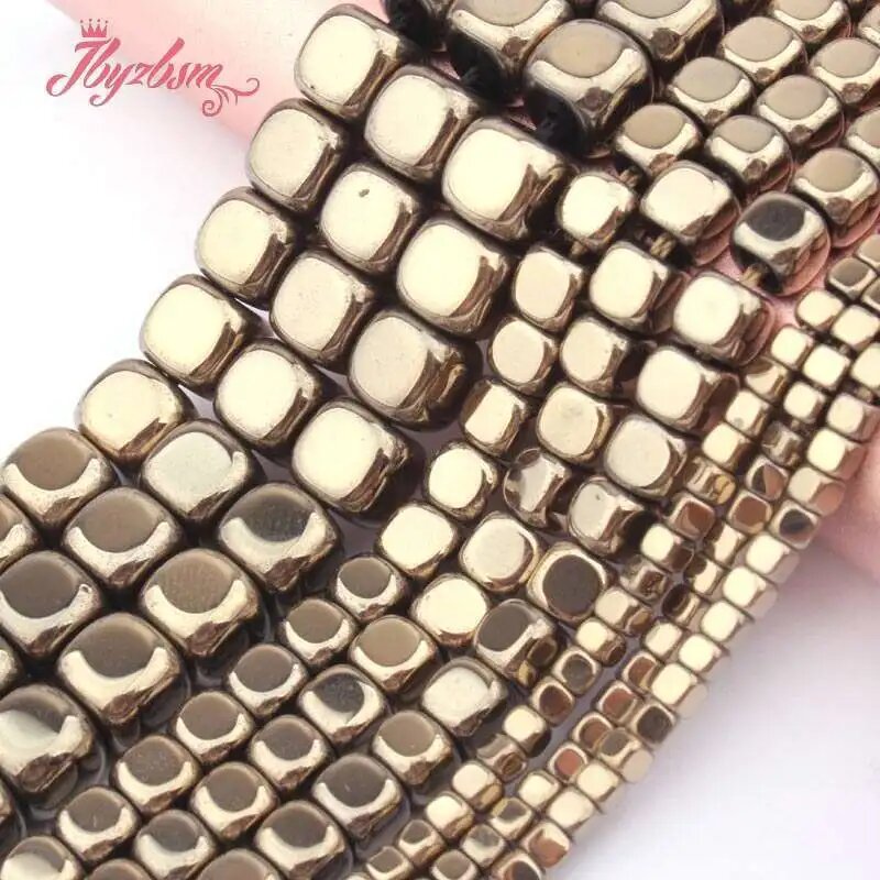 Кубические бусины гематит пирит jbyzbsm 3/4/6 мм 15 дюймов 4mm approx 100pcs