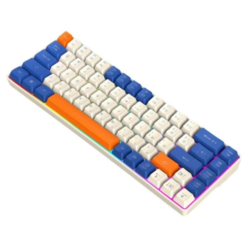 1 Key68RGB компьютерная офисная домашняя игровая игра проводная механическая клавиатура feel mute keyboard / light cloud blue