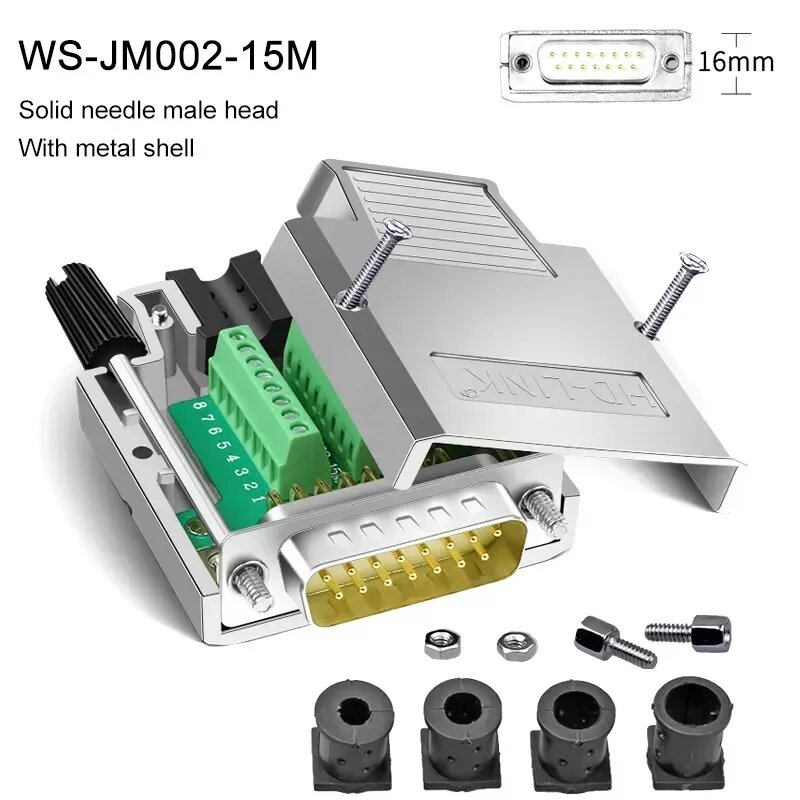 DIVEDEER Soldering-free DB15 Connector Metal Male