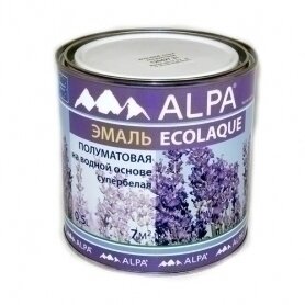 Эмаль ALPA ECOLAQUE для отделочных работ полуматовая (0,5л)