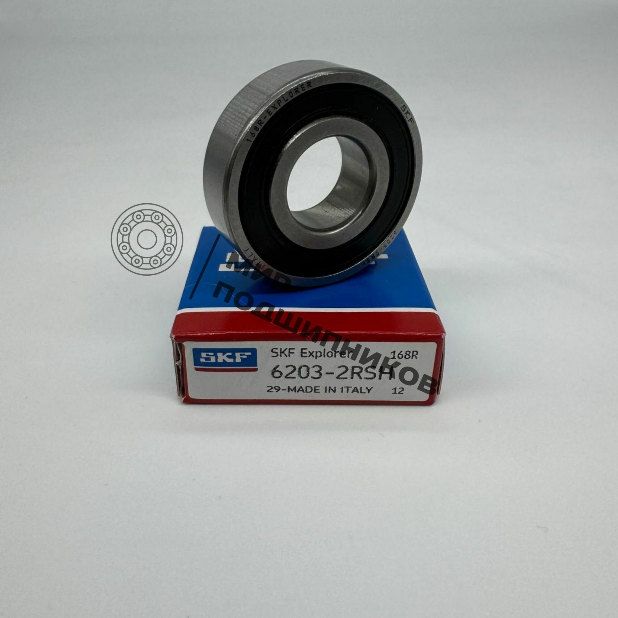 Подшипник шариковый радиальный однорядный SKF 6203-2RSH (17х40х12) (180203)